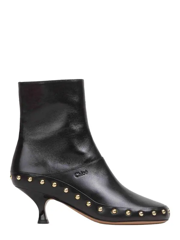 Chloé Leather Ankle Boots - Multicolor