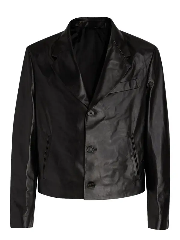 FERRAGAMO Leather Blazer Jacket - Multicolor