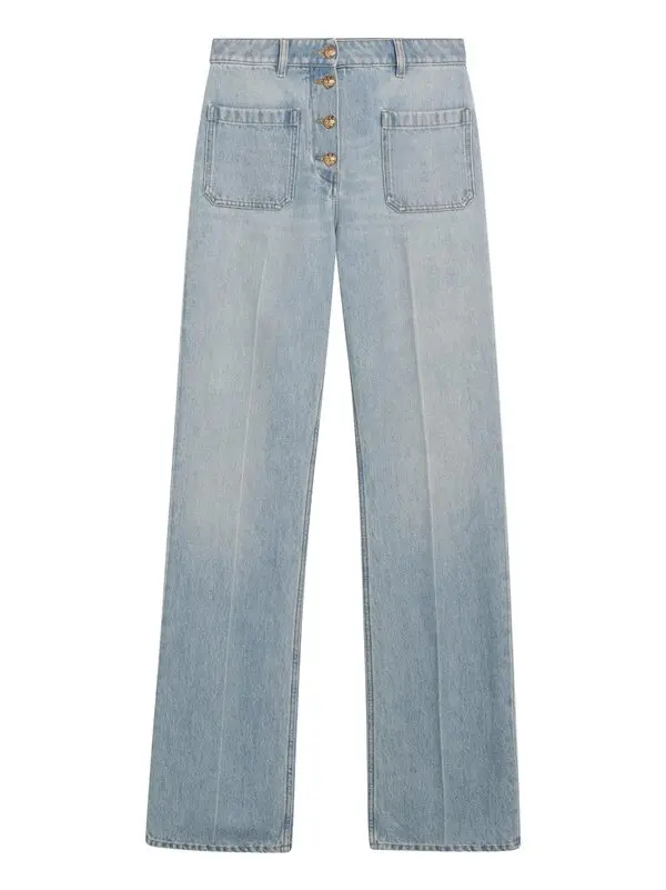 Valentino Garavani Straight-leg Cotton Denim Jeans - Blue
