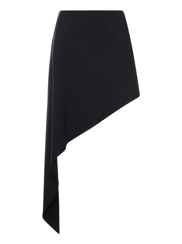 Alaïa Asymmetric Wool Skirt - Black
