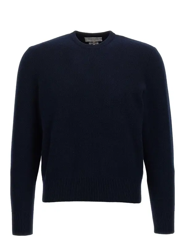 Thom Browne Rwb Intarsia Wool Sweater - Blue