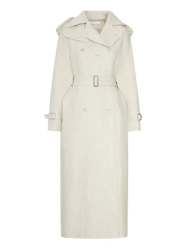 Max Mara Double-breasted Linen Duster Coat - Cream