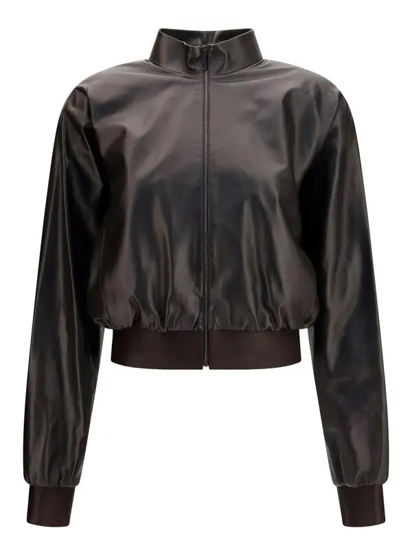 Gucci Soft Nappa Bomber Jacket - Brown