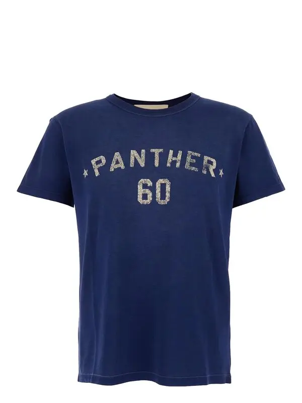 Valentino Garavani Blue Crewneck T-shirt With Logo Lettering On The Rear In Cotton - Multicolor