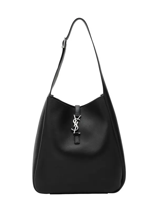 Saint Laurent Large Le 5 Ã  7 Bag In Hammered Calfskin - Black