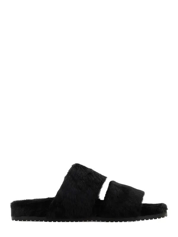 Dolce & Gabbana Calf Hair Dg Casual Slippers - Black