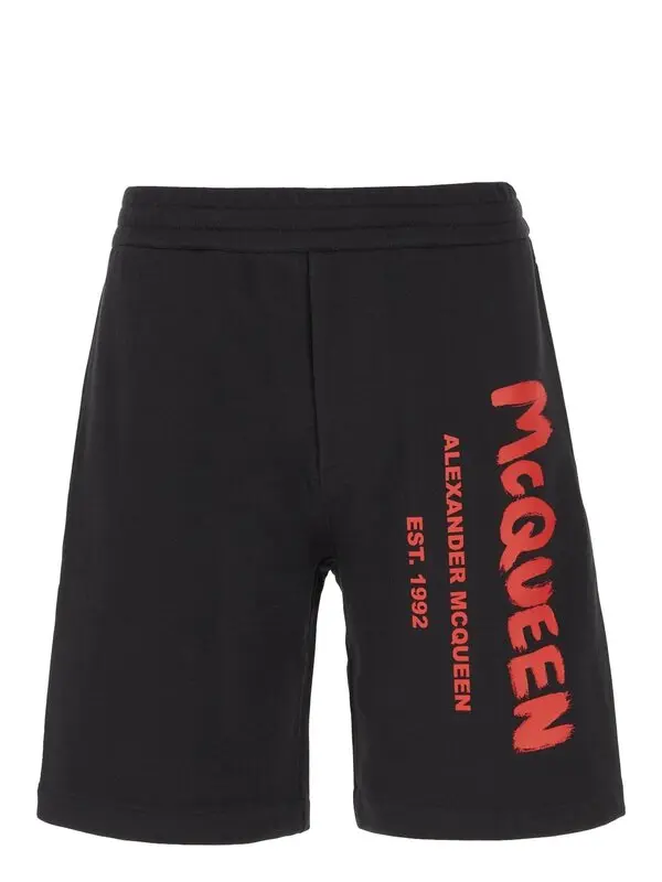 Alexander McQueen Logo Print Casual Shorts - Multicolor