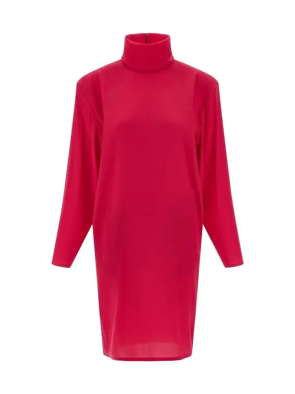 Saint Laurent Structured Shoulder Dress - Pink