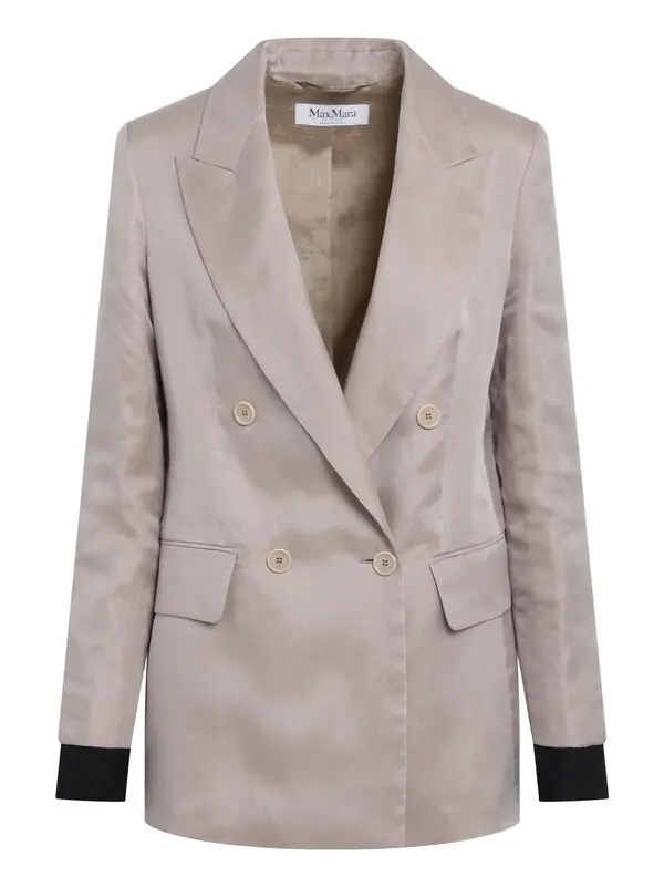 Max Mara Oversized Linen And Organza Blazer - Pink
