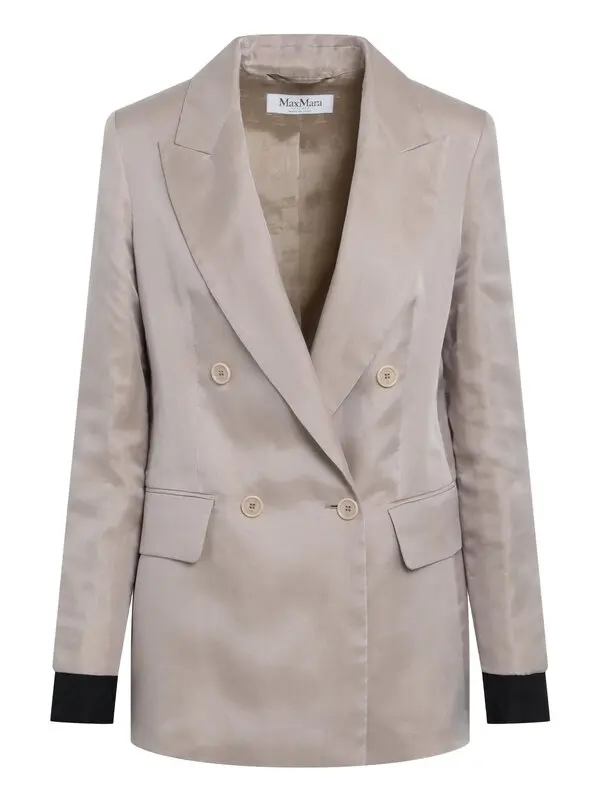 Max Mara Oversized Linen And Organza Blazer - Pink