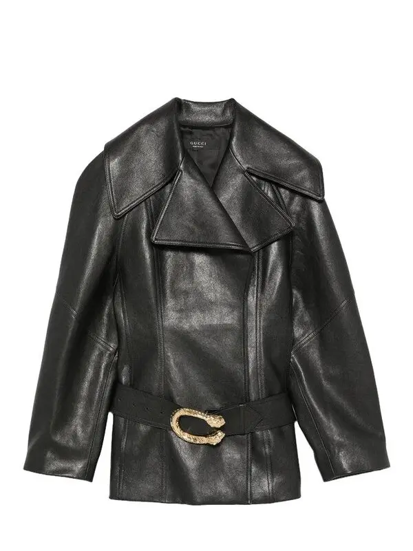 Gucci Jackets Leather Jackets - Black