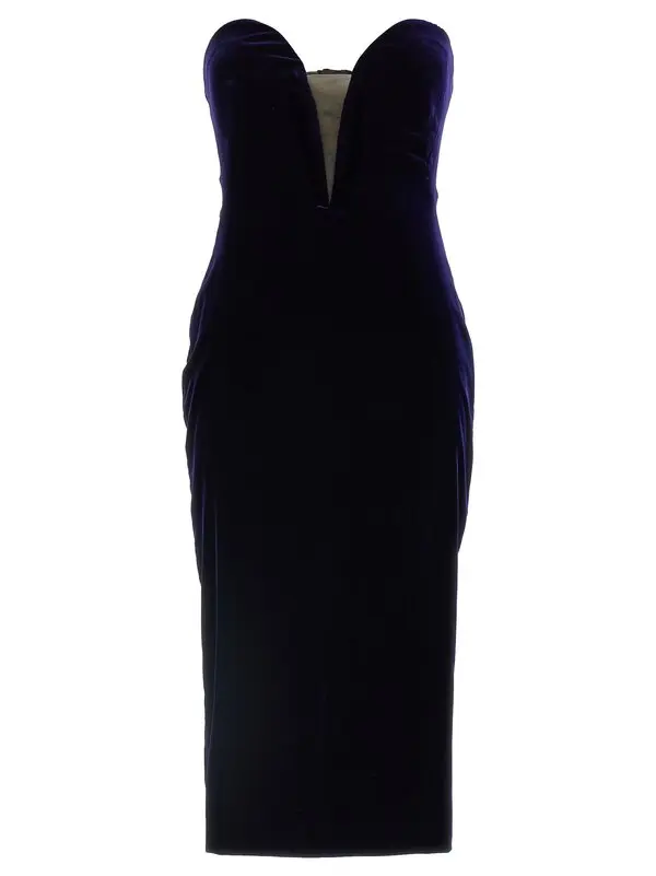 TOM FORD Velvet Midi Dress - Blue