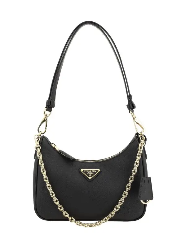 Prada Saffiano Leather Lux Shoulder Bag - Black
