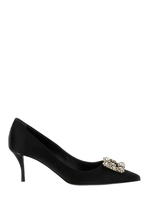 ROGER VIVIER Efflorescence Satin Pumps - Black