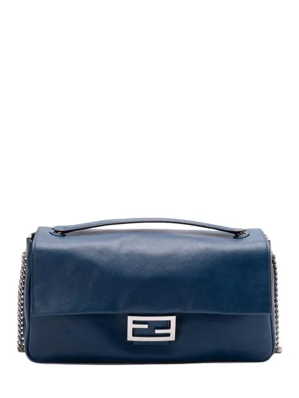 Fendi Leather Baguette Shoulder Bag - Blue
