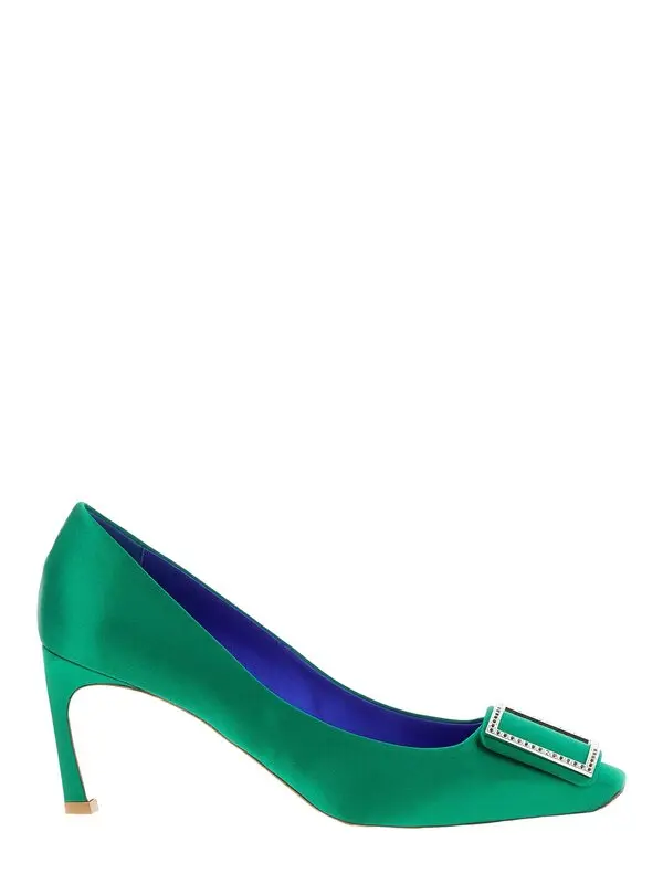 ROGER VIVIER Trompette Satin Pumps - Green