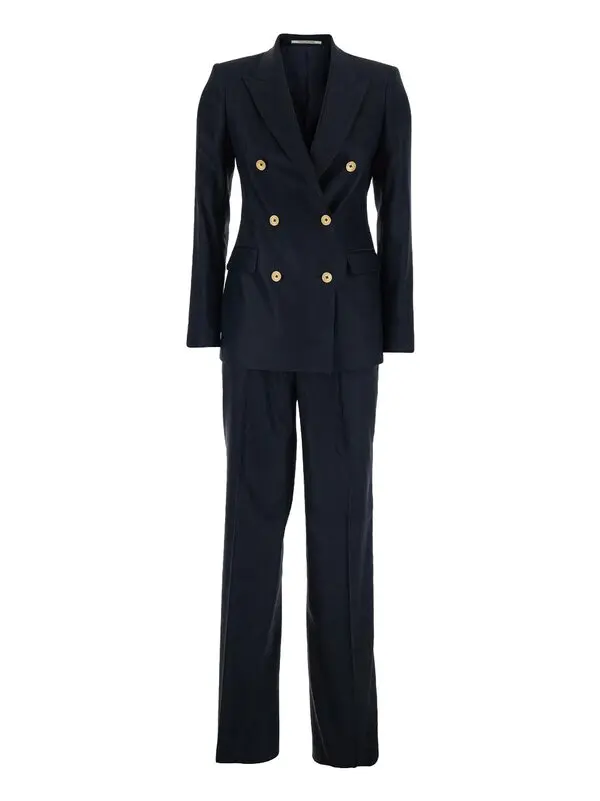 Tagliatore Linen Blend Double-breasted Suit - Multicolor