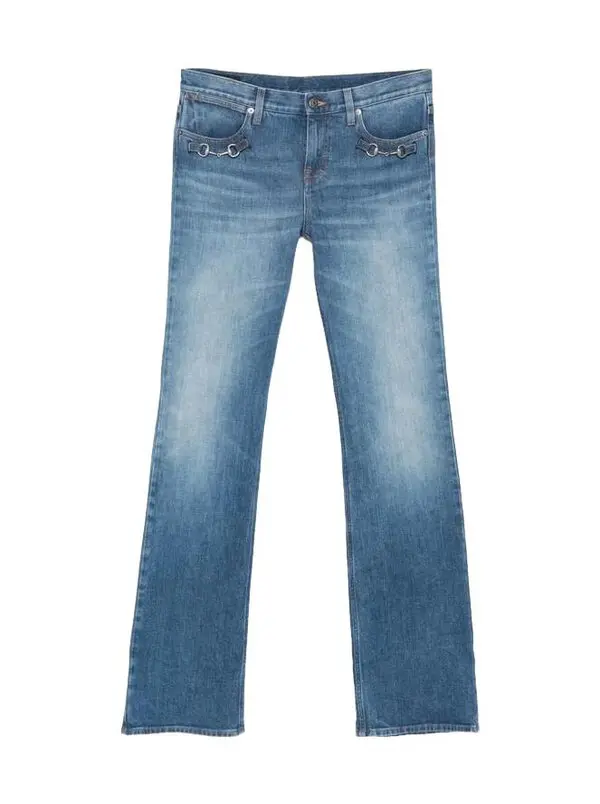 Gucci Denim Flared Jeans - Blue