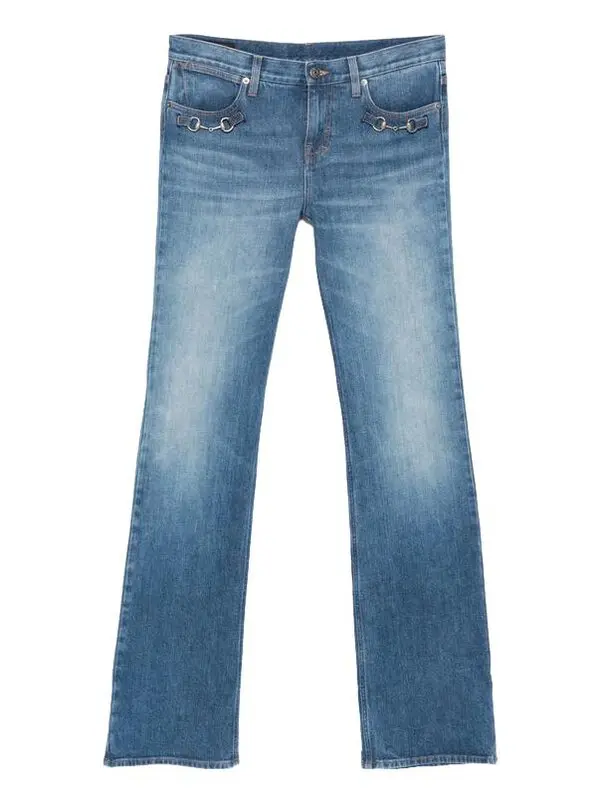Gucci Denim Flared Jeans - Blue