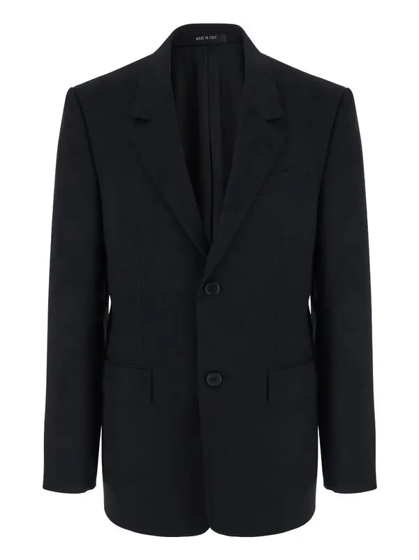 Balenciaga Black Single-breasted Jacket With Notched Revers In Wool - Multicolor