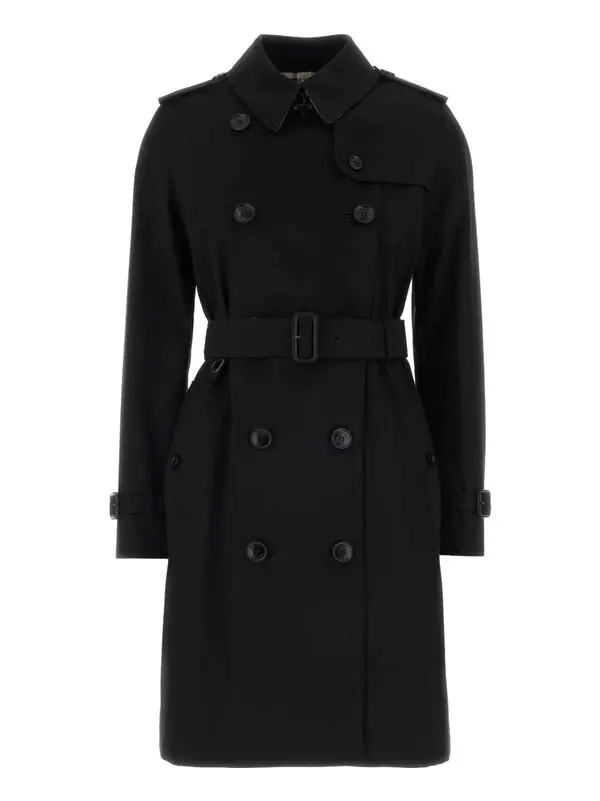 Burberry Gabardine Trench Coat - Black
