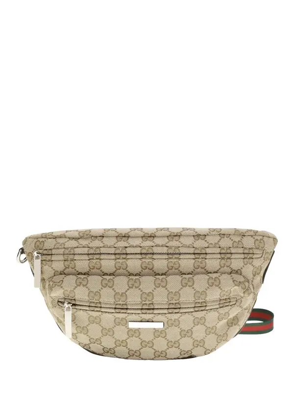 Gucci Small Gg Canvas Tag Shoulder Bag - Cream