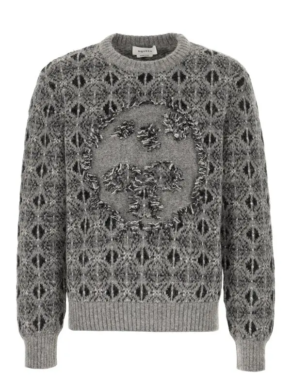 Alexander McQueen Skull Motif Patterned Knit Pullover - Multicolor