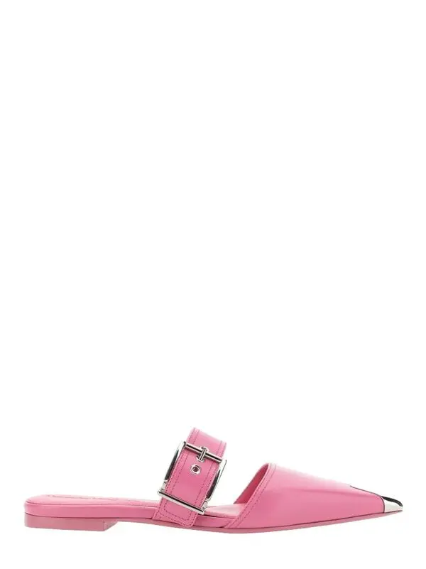 Alexander McQueen Leather Punk Mule - Pink