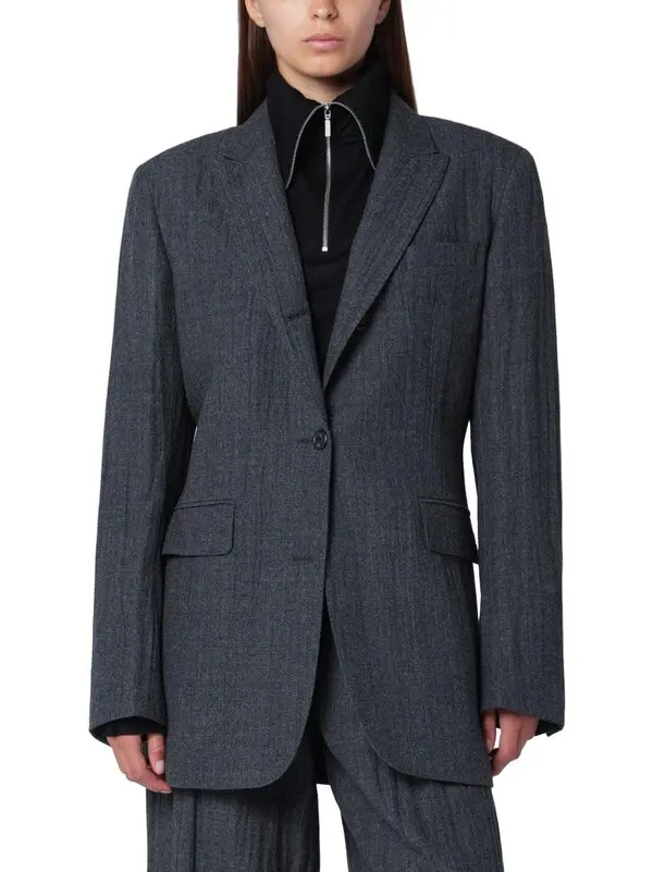 Our Legacy Wool-blend Single-breasted Jacket - Green