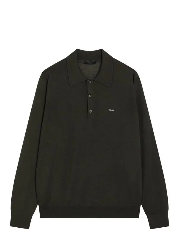 Prada Military Combed Wool Polo Shirt - Green