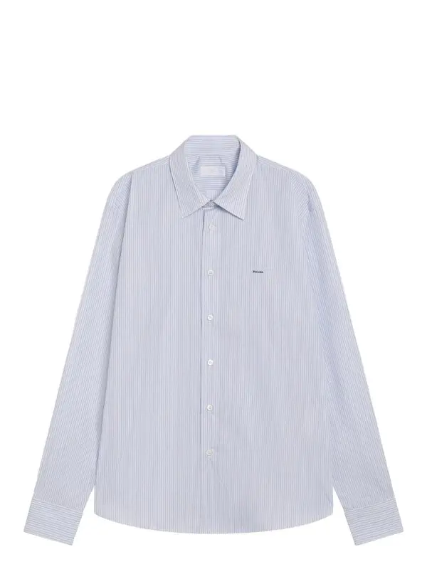 Prada Striped Cotton Poplin Shirt - Blue