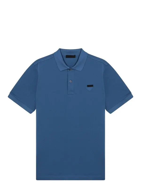 Prada Light Cotton Pique Polo - Blue