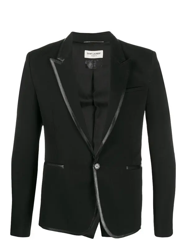 Saint Laurent Wool Blend Tailored Blazer - Black