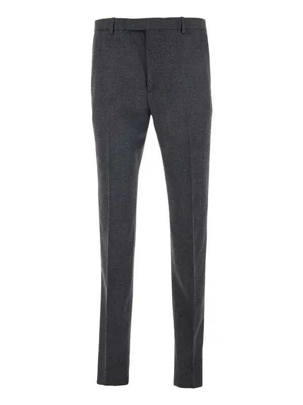 Gucci Grey Tailored Trousers With Belt Loops In Wool - Multicolor