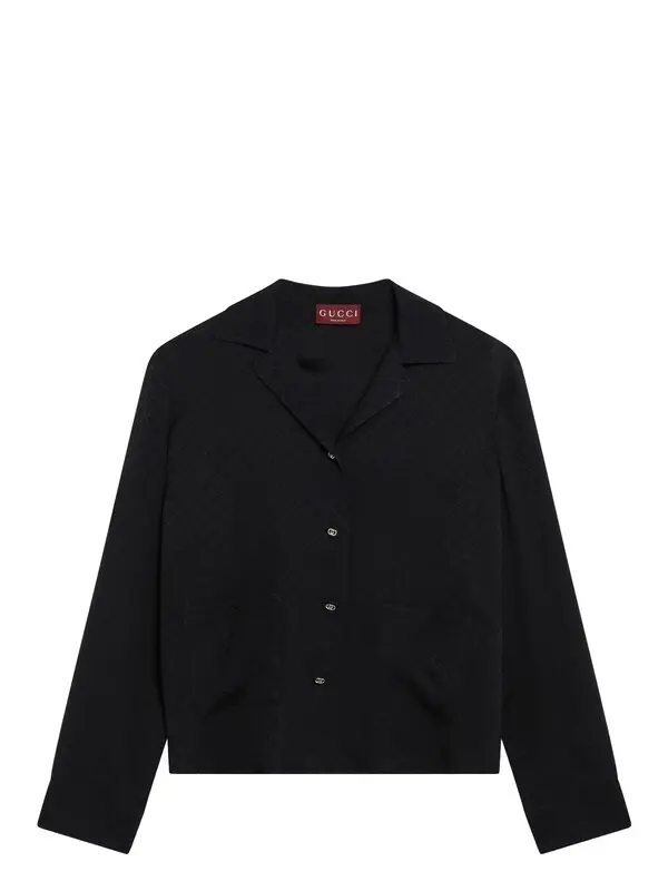 Gucci Jacquard Silk-blend Shirt - Blue