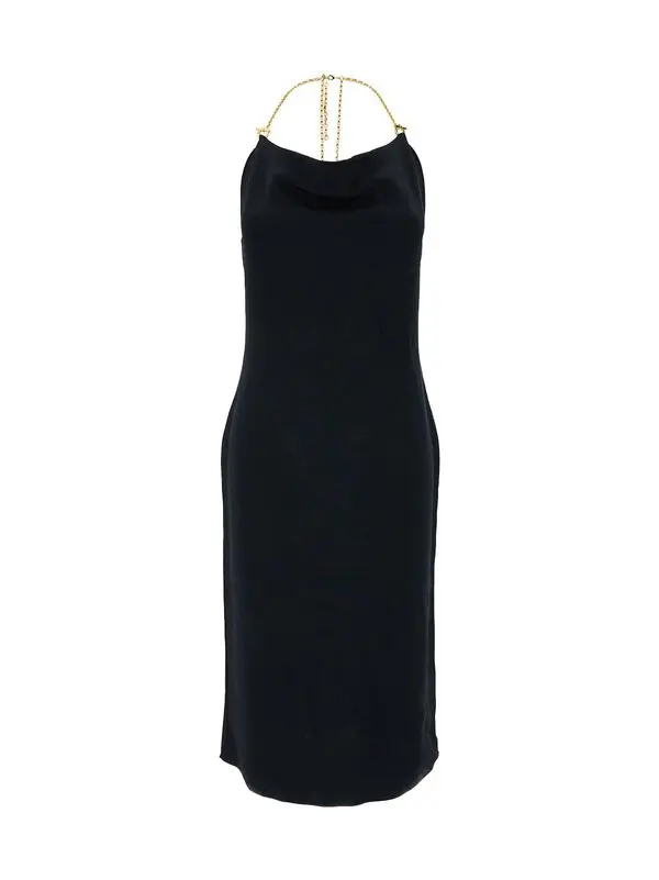 Bottega Veneta Double Viscose Midi Dress With Chain Strap - Multicolor