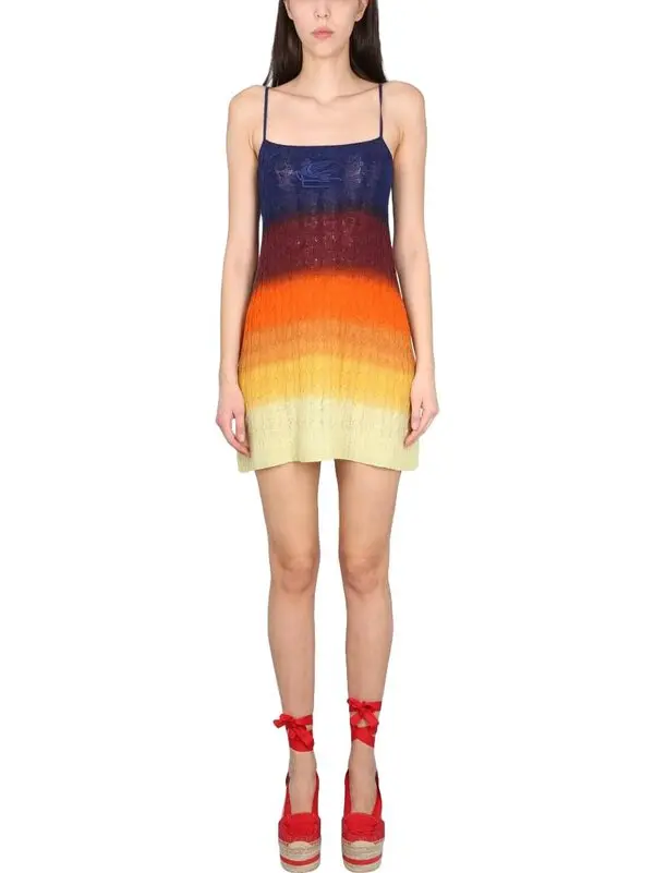 Etro Shaded Wool Mini Dress - Multicolor