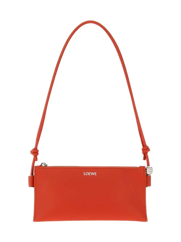 Loewe Coral Leather Joya Shoulder Bag - Red