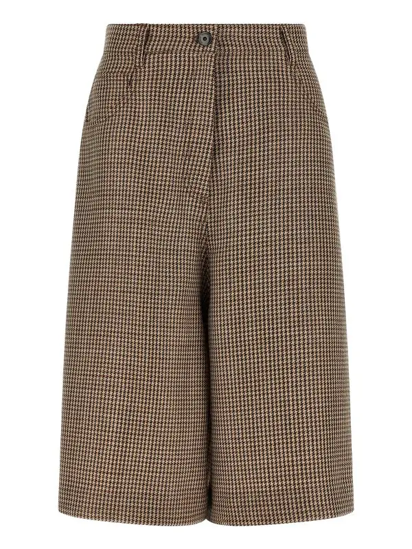 Brunello Cucinelli Prince Of Wales Lamé Bermuda Shorts - Brown