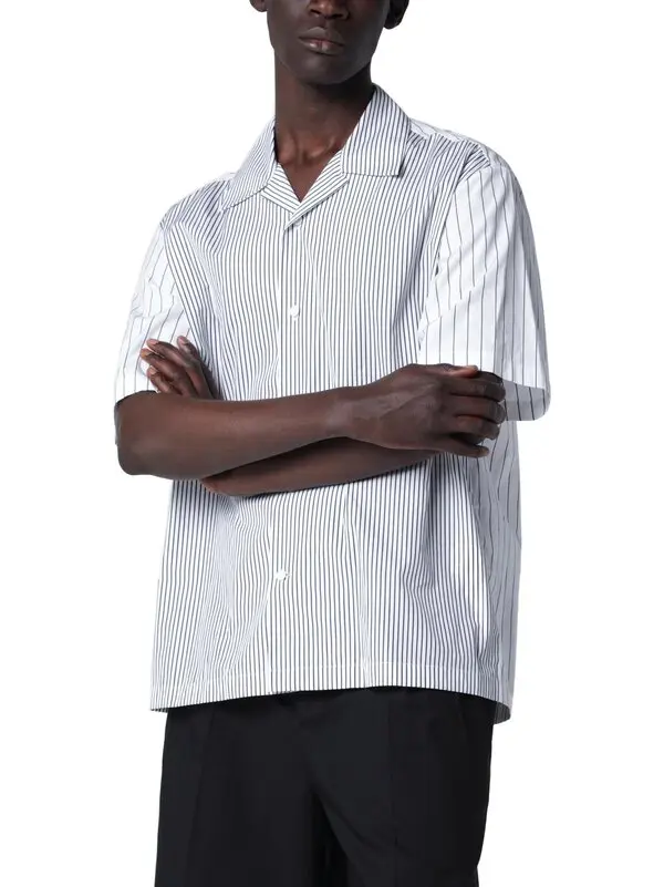 JIL SANDER Shirt In Lightweight Striped Cotton - Gray
