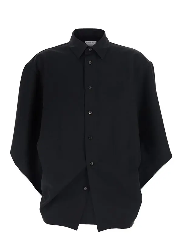 Bottega Veneta Wool Shirt With Classic Collar - Multicolor
