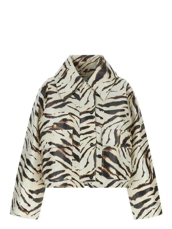 GANNI Laminated Fabric Jacket - Multicolor
