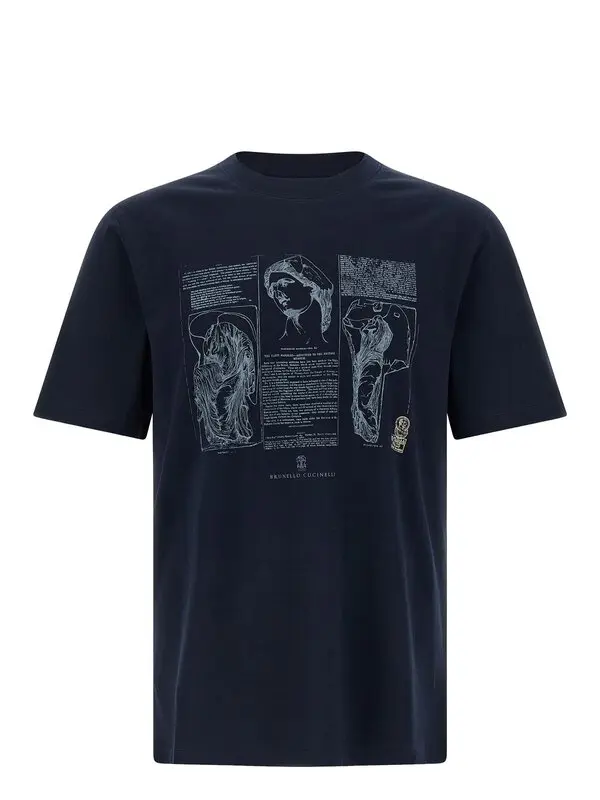 Brunello Cucinelli Printed T-shirt - Blue