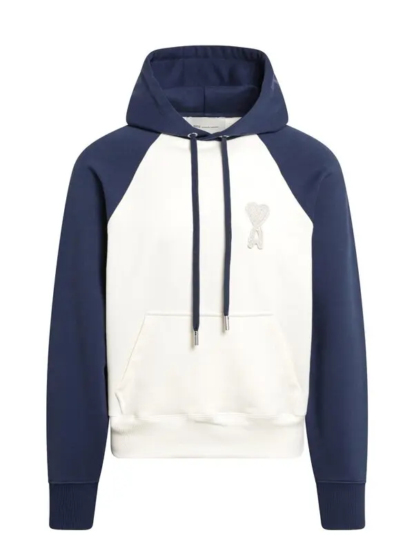AMI Paris Cotton Hooded Sweatshirt - White