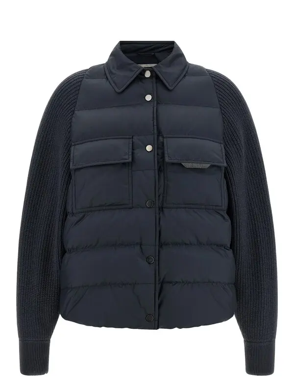 Brunello Cucinelli Quilted Down Jacket - Blue