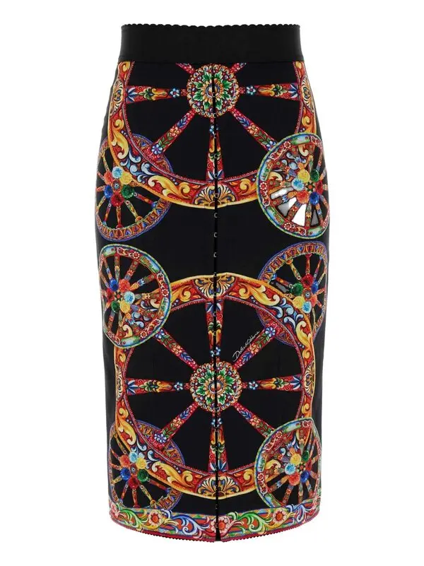 Dolce & Gabbana Printed Charmeuse Skirt - Multicolor