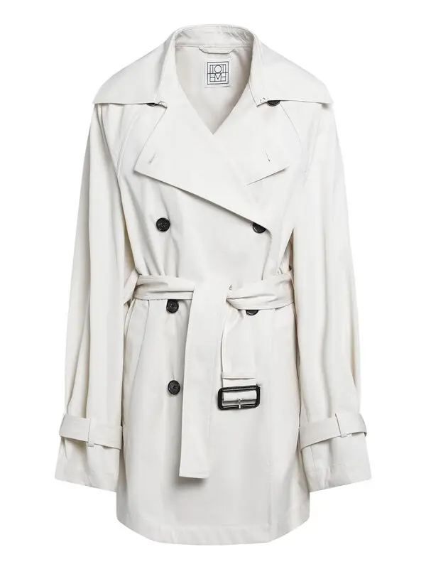 TOTEME Double-breasted Cotton Trench Coat - Cream