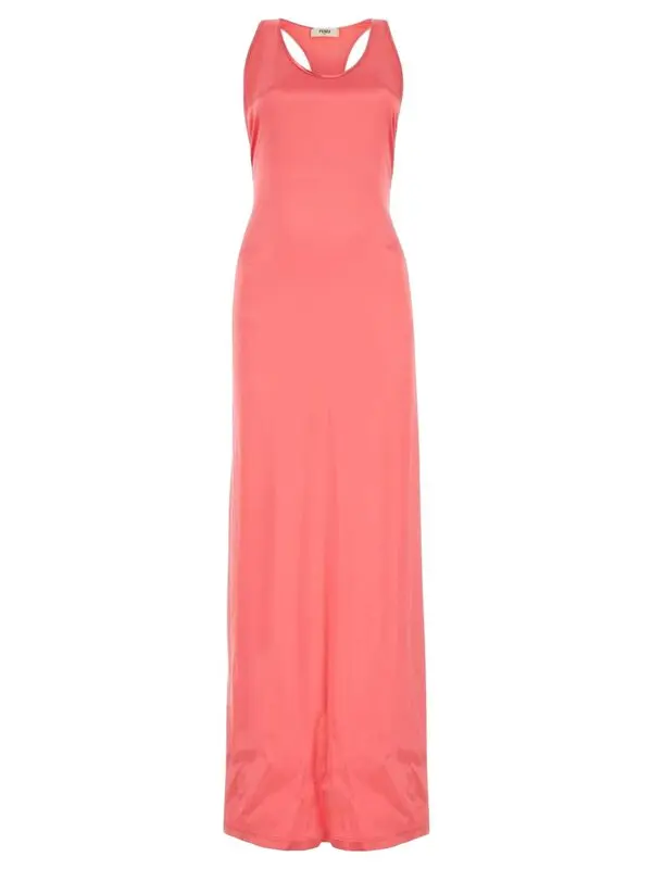 Fendi Satin Long Dress - Pink