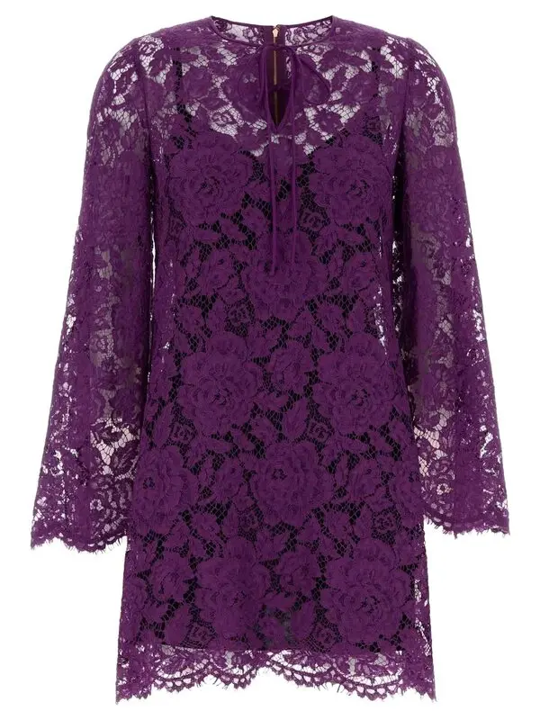 Dolce & Gabbana Lace Dress - Purple
