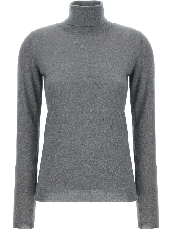 Brunello Cucinelli Metallic Turtleneck Sweater - Gray
